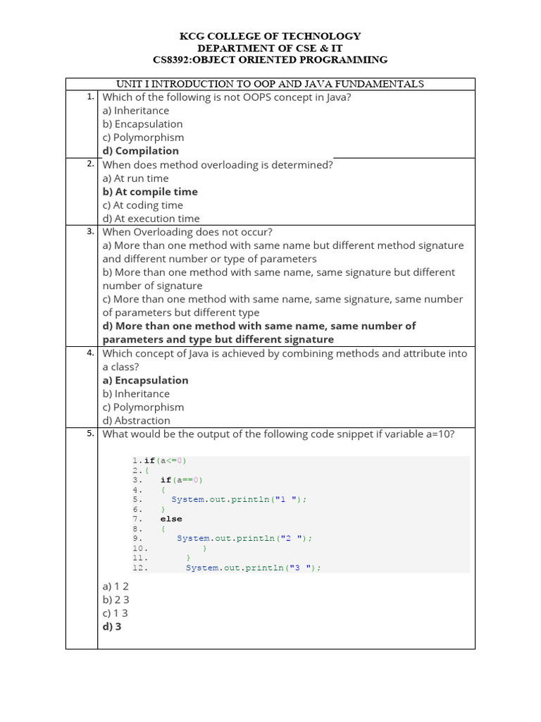 Oops Qb Pdf Method Computer Programming Parameter Computer Programming