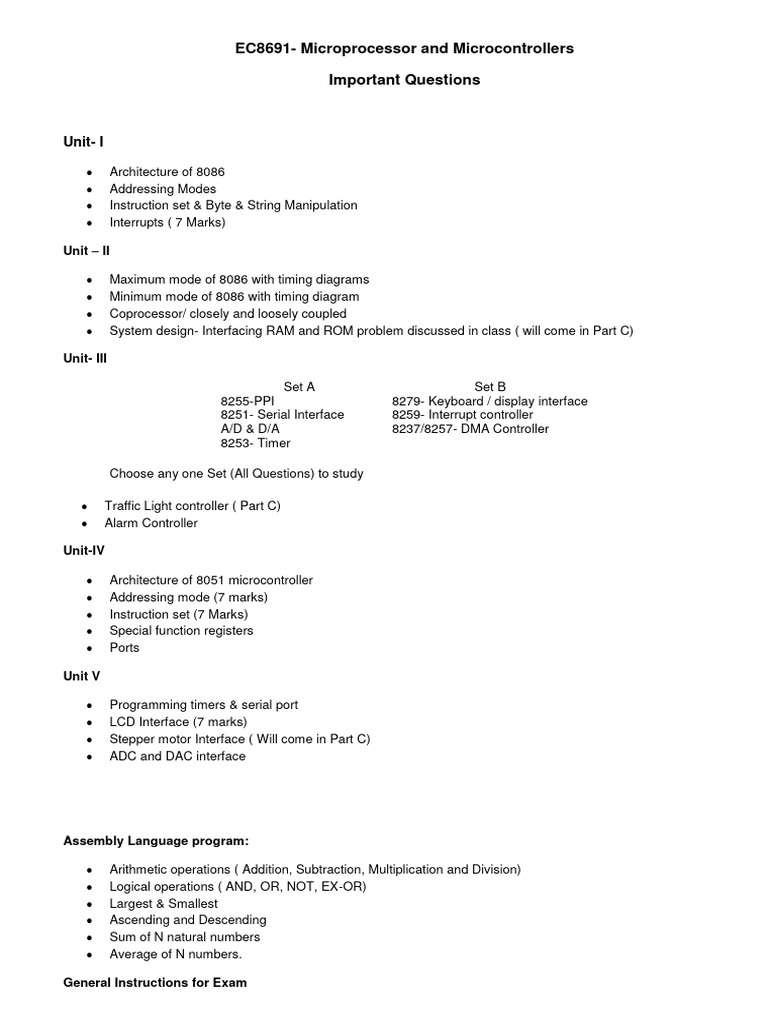 EC8691 Answers For Important Questions | PDF | Central Processing Unit | Pointer (Computer ...