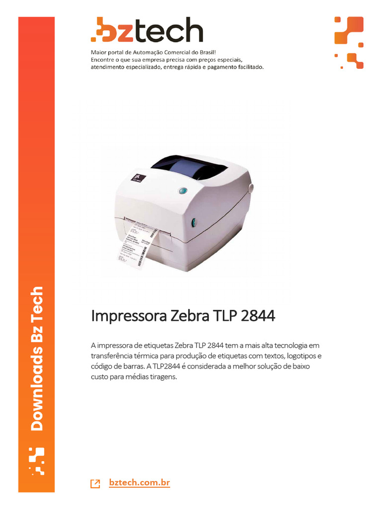Manual Zebra TLP 2844 | PDF | USB | Rede de computadores
