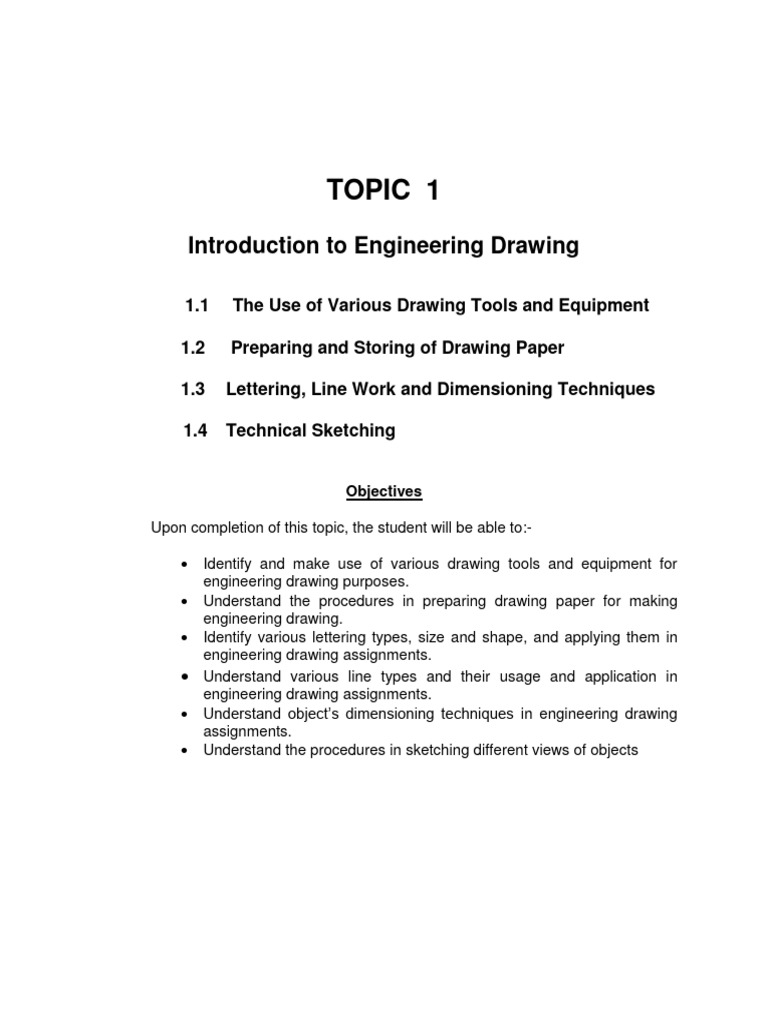 Drawingmodul Topic1 Introductiontoengineeringdrawing | PDF | Drawing ...