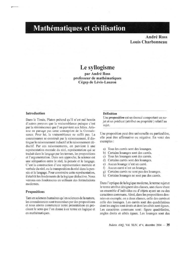Le Syllogisme | PDF