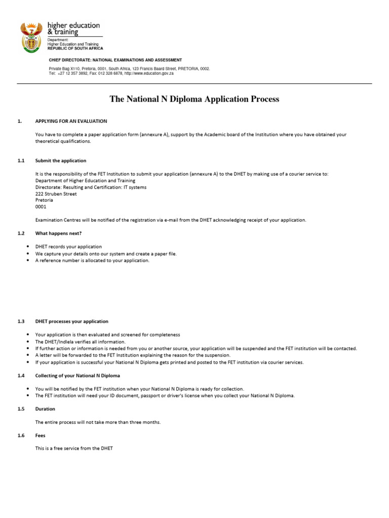 Enrolment Form National Diploma | PDF | Vocational Education | Diploma