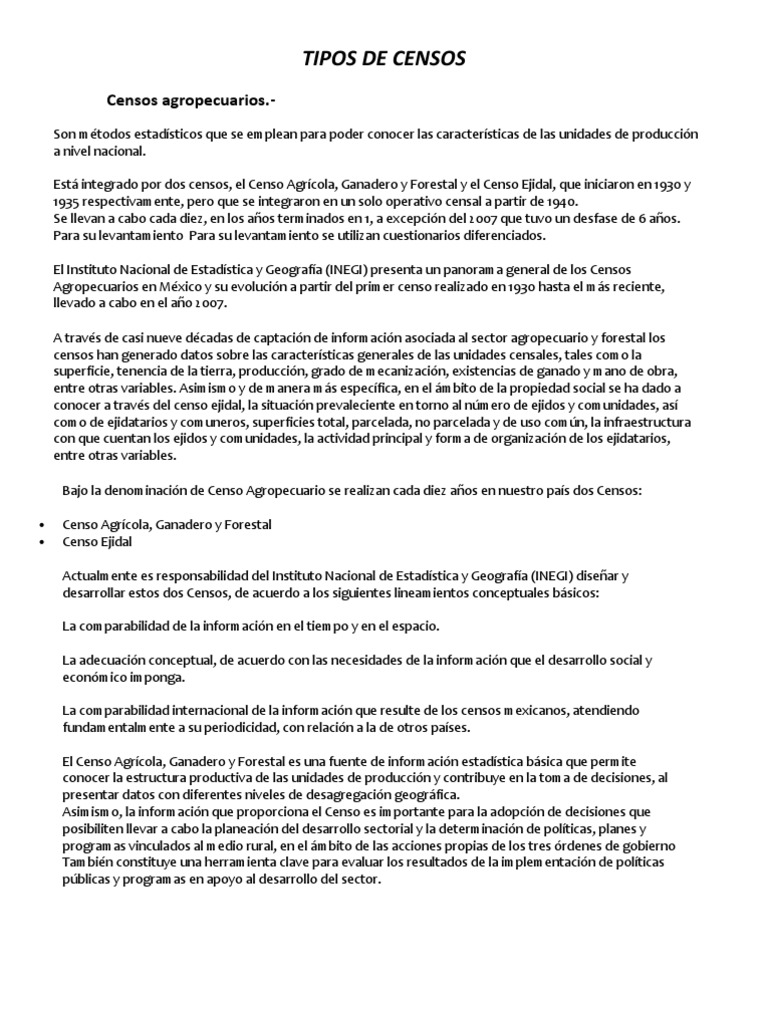 Tipos de Censos | PDF