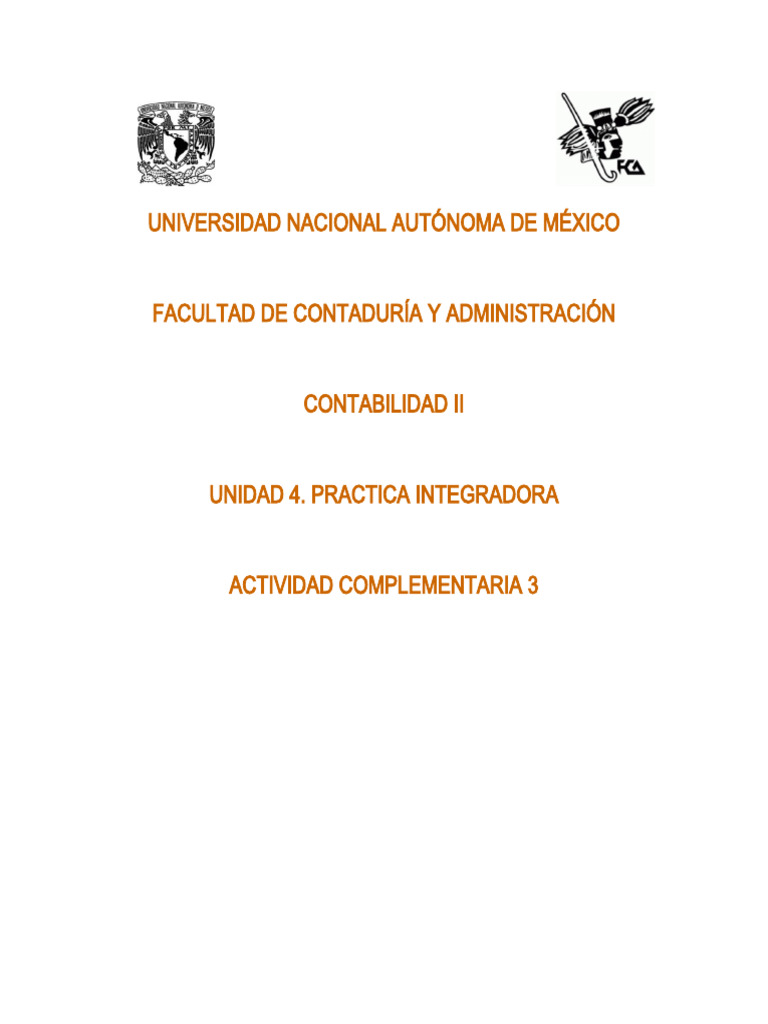 Actividad Complementaria 3 Unidad 4 | PDF | Contabilidad | Industrias de servicio