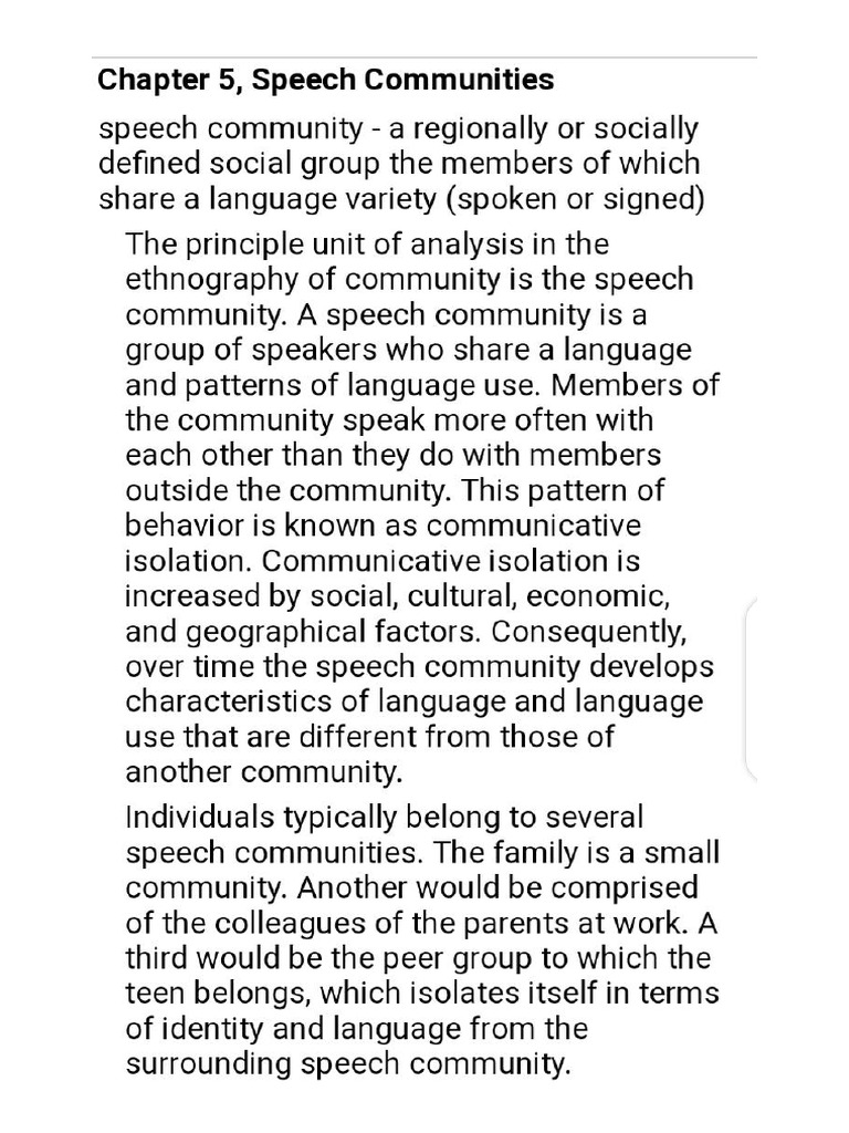Speech Community Meg4 | PDF