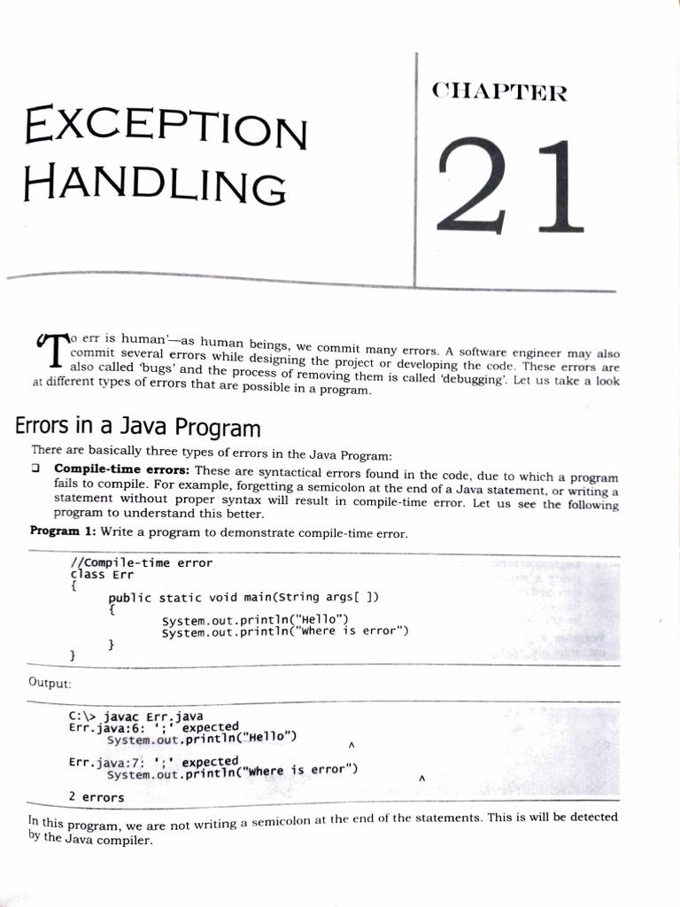 Exception Handling | PDF | Programming | Computer Program Exception Handling | PDF | Programming | Computer Program