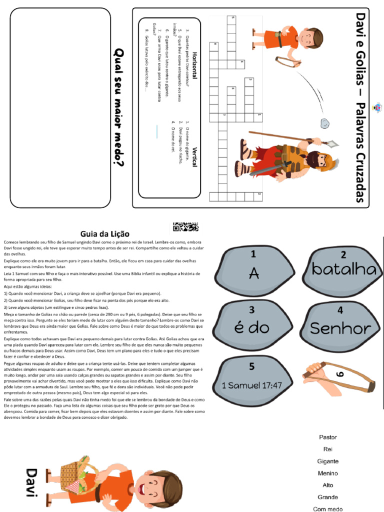 Atividades Sobre Davi e Golias | PDF