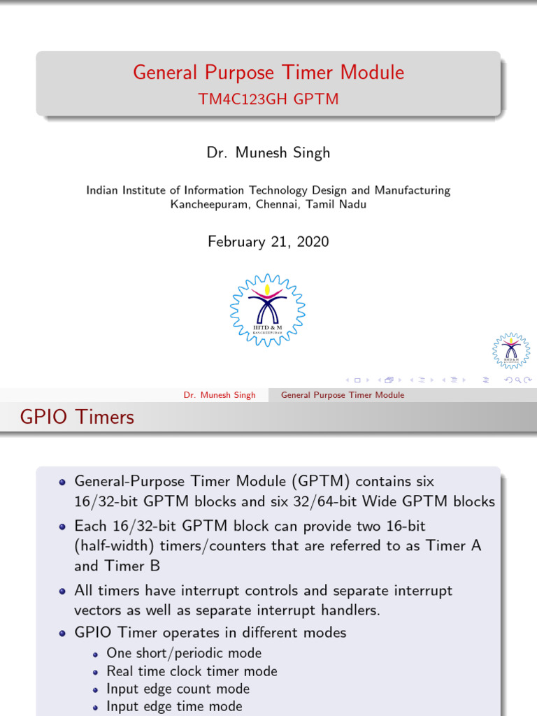 Lecture 9 | PDF | Timer | Digital Electronics