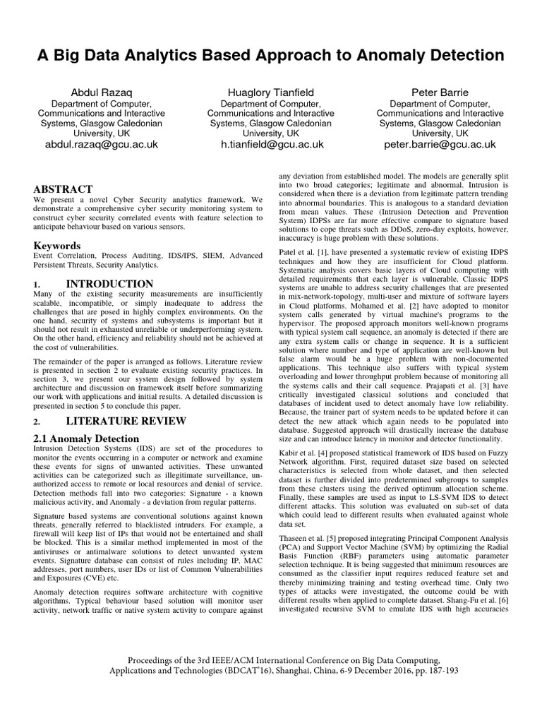 Bdaanormalydetection | PDF | Machine Learning | Support Vector Machine