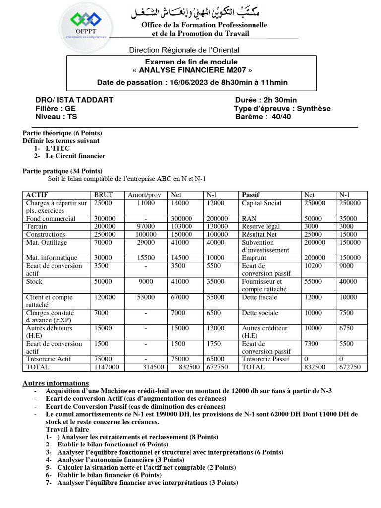 Efm Analyse Financiere | PDF | Bilan comptable | Comptabilité