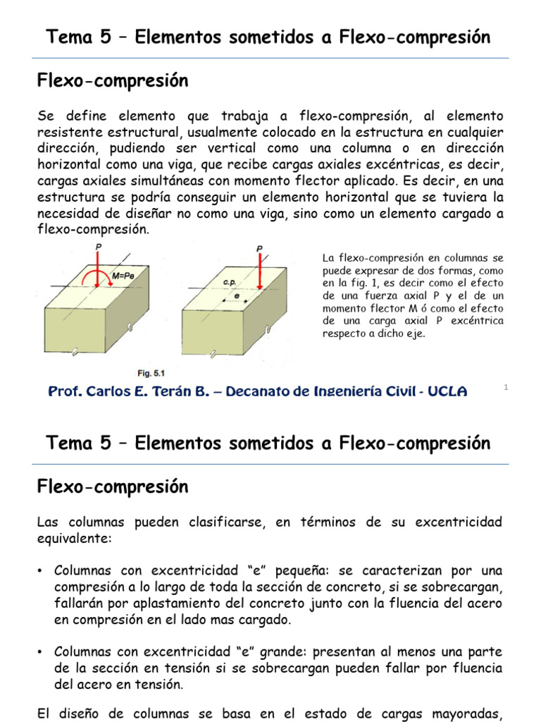 5 1 TEMA V Flexo Compresión | Descargar gratis PDF | Columna | Viga (Estructura)