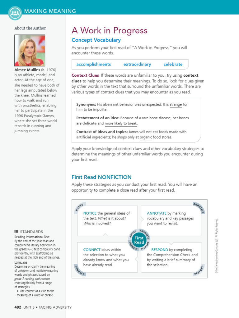 A Work in Progress Text | PDF | Word | Vocabulary
