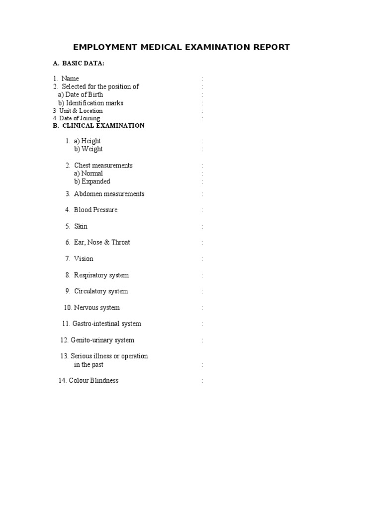 Medical Format 946 | PDF