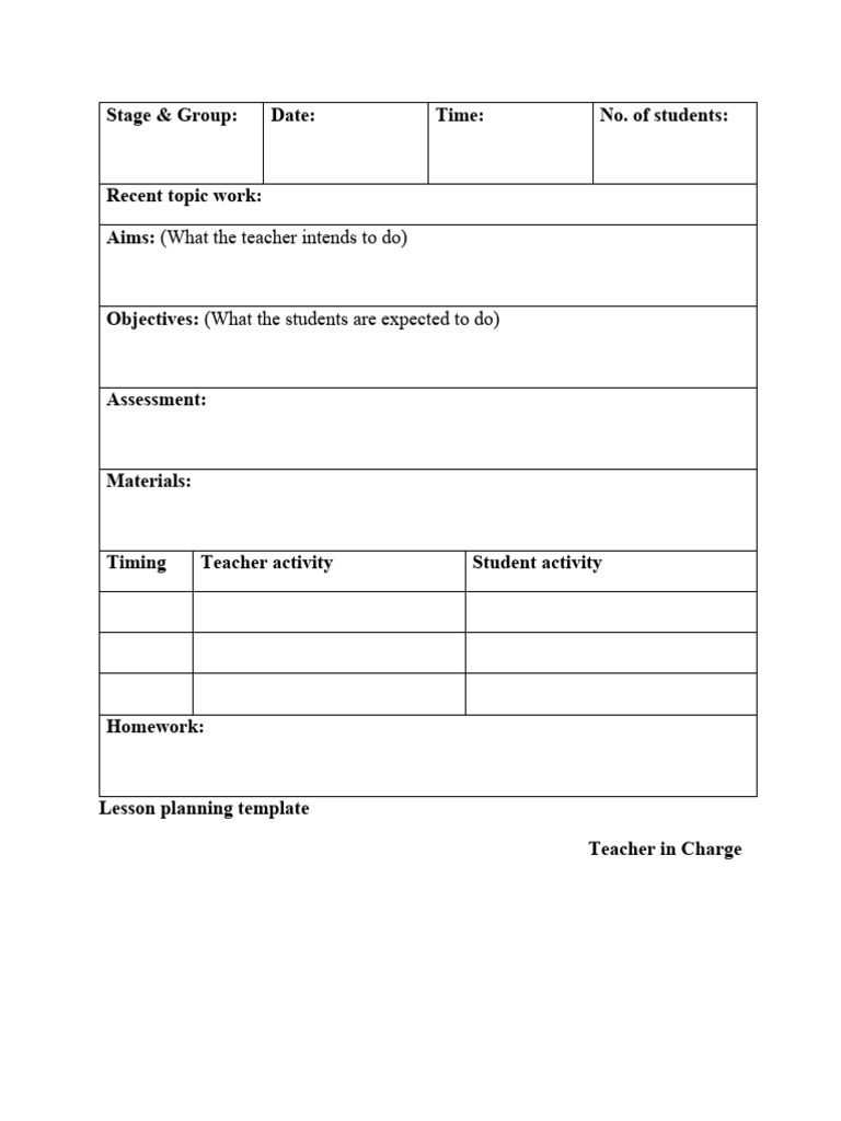 Lesson Plan Template Guide | PDF