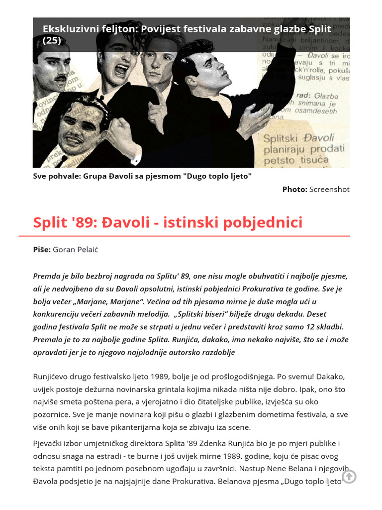 Split '89 - Đavoli - Istinski Pobjednici - XXZ Portal | PDF