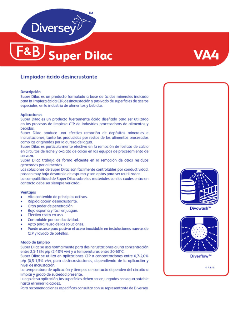 SUPER DILAC Ficha Tecnica | PDF | Materiales | Sustancias químicas
