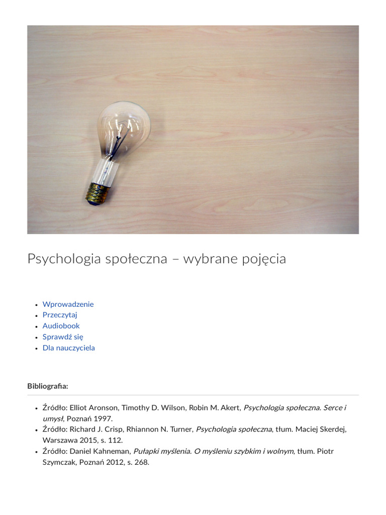 Psychologia Spoleczna - Wybrane Pojecia | PDF