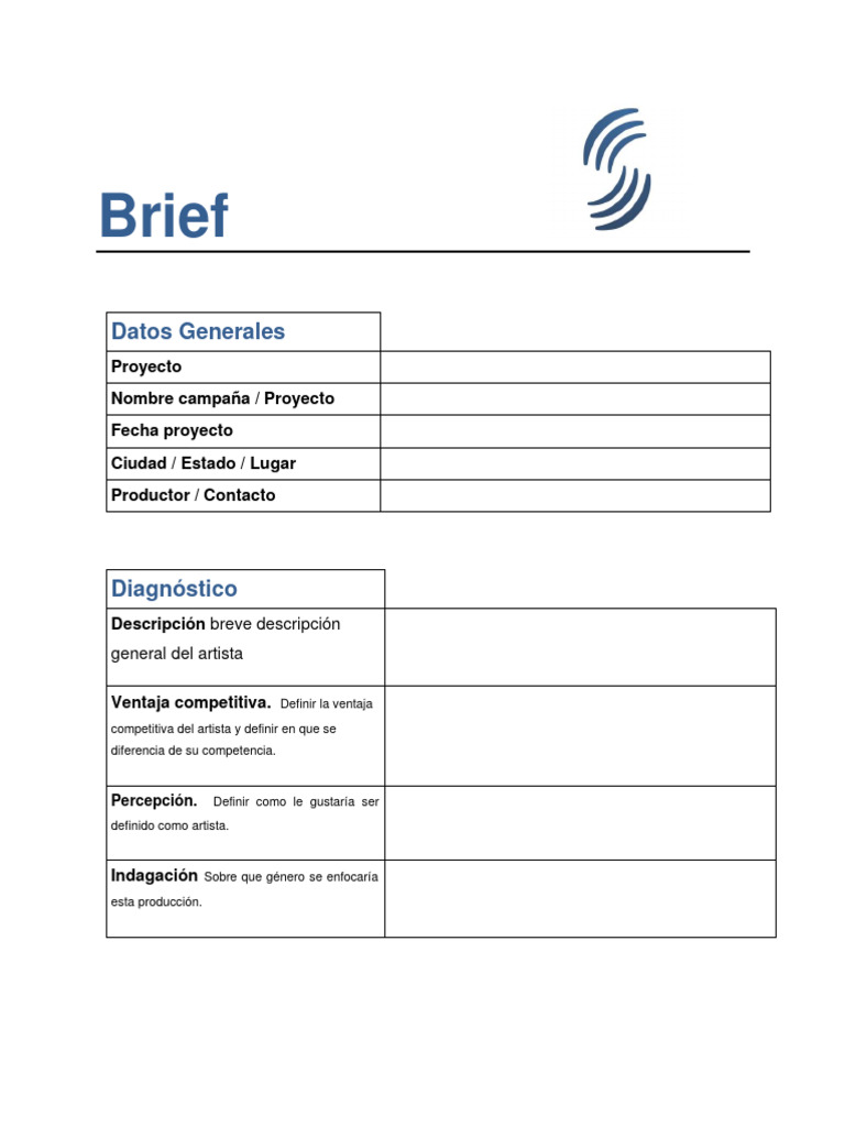 Ejemplo de un Brief para artistas | PDF
