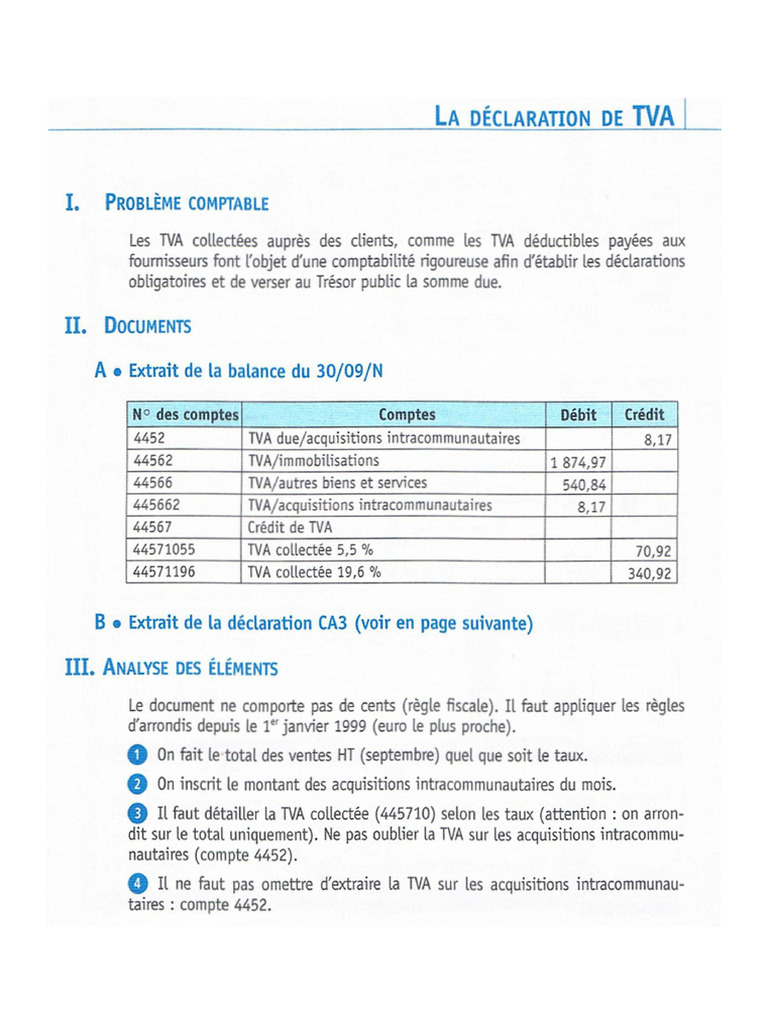 La Déclaration de TVA | PDF