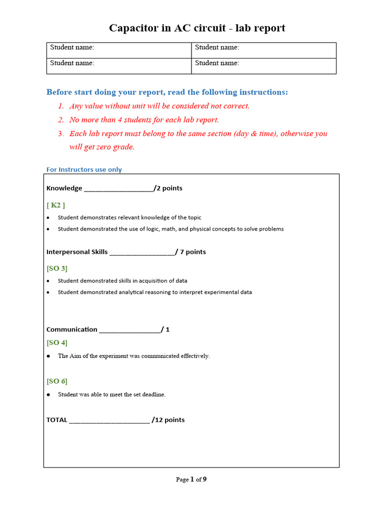 11 Capacitor in AC circuit -lab work (1) | PDF | Capacitor | Amplitude