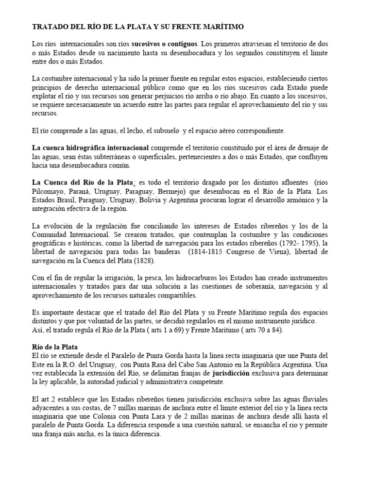 Tratado Del Rio de La Plata Uba 2020 | PDF | Río