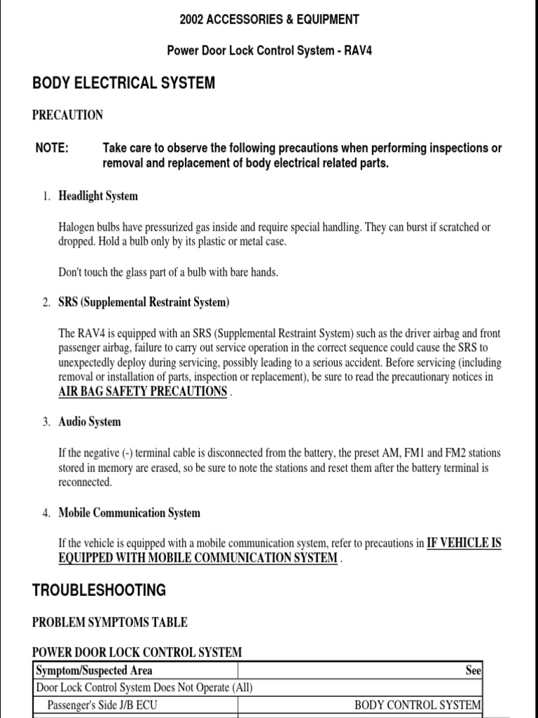 Power Door Locks | PDF | Airbag | Fuse (Electrical)