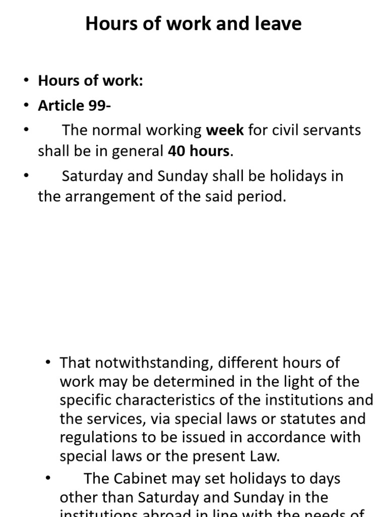 Hours of Work and Leave | PDF | Salary | Parental Leave
