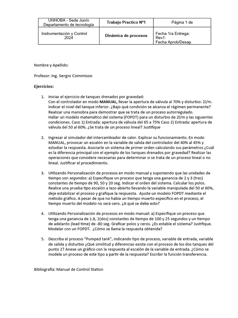 TP1 Dinámica de Sistemas 2024 | PDF | Matemáticas Aplicadas