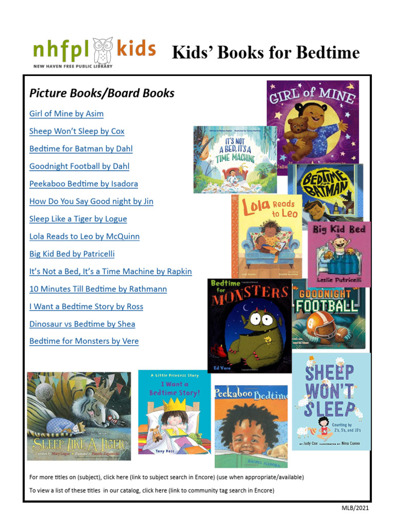 Bedtime Books for Kids 2021 | PDF | Language Arts & Discipline ...