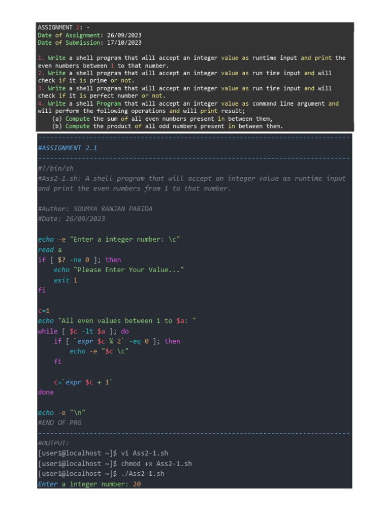 Unix Ass 2 Pdf Numbers Arithmetic