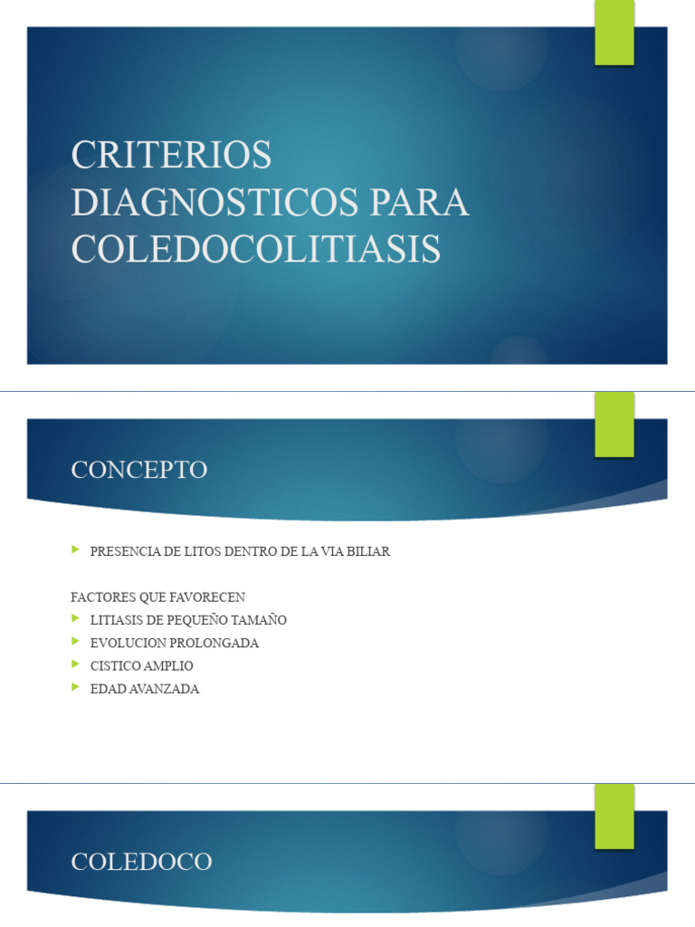 Criterios Diagnosticos para Coledocolitiasis | Descargar gratis PDF ...