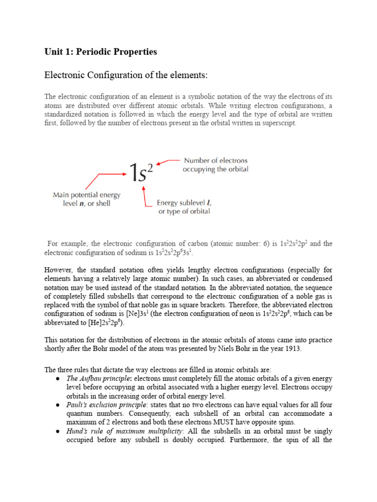 Periodic Properties | PDF | Electron Configuration | Coordination Complex