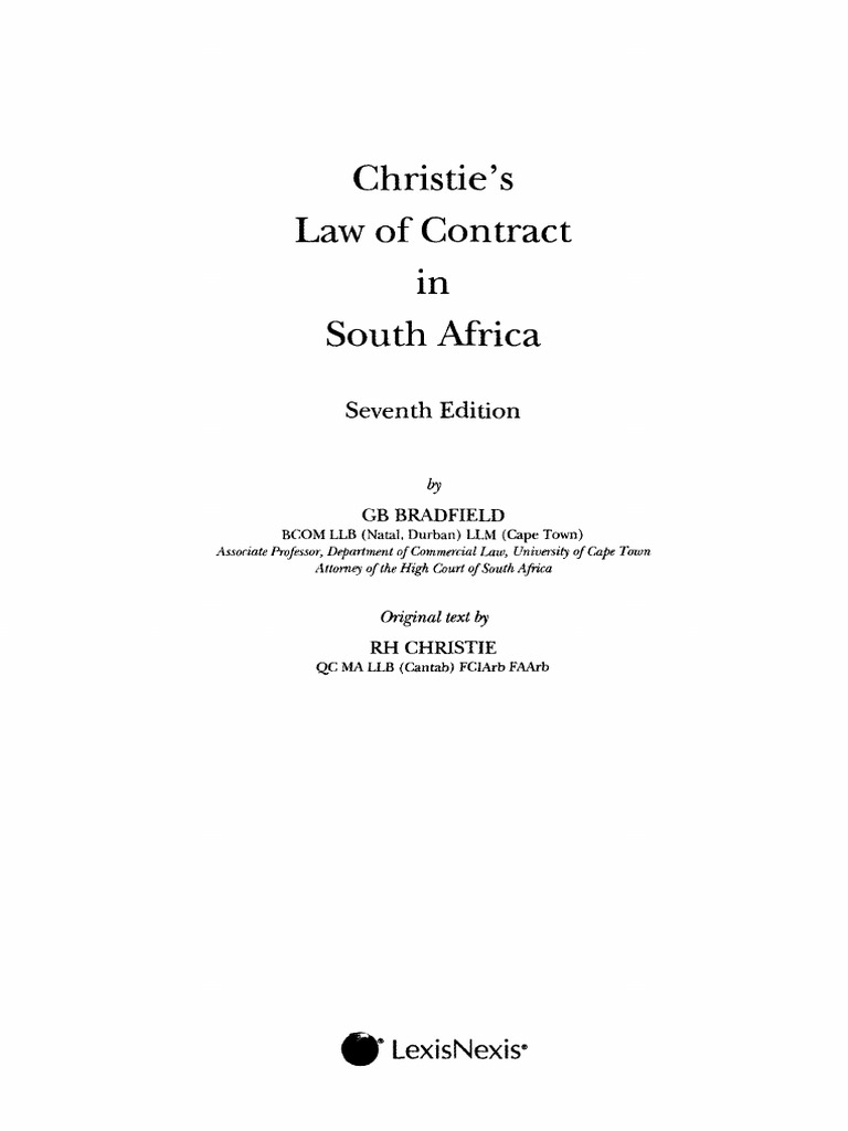 Christie Law of Contract Table of Contents | PDF | Damages | Breach Of Contract