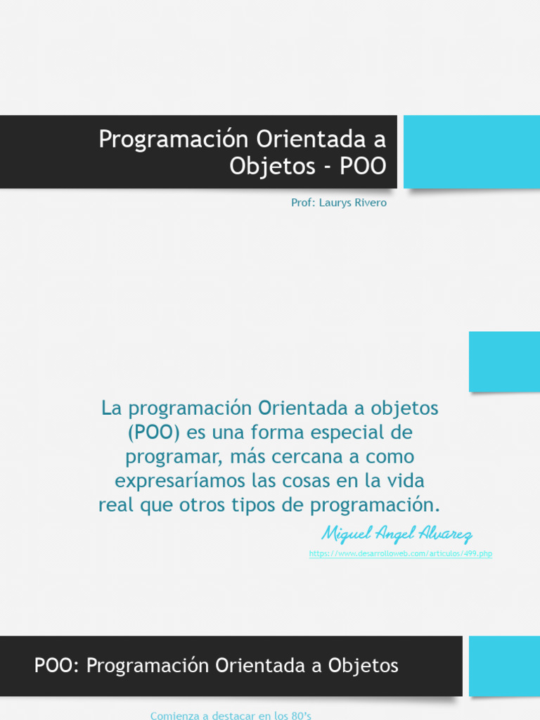 Introduccion - Programacion Orientada A Objetos (POO) | PDF | Objeto ...