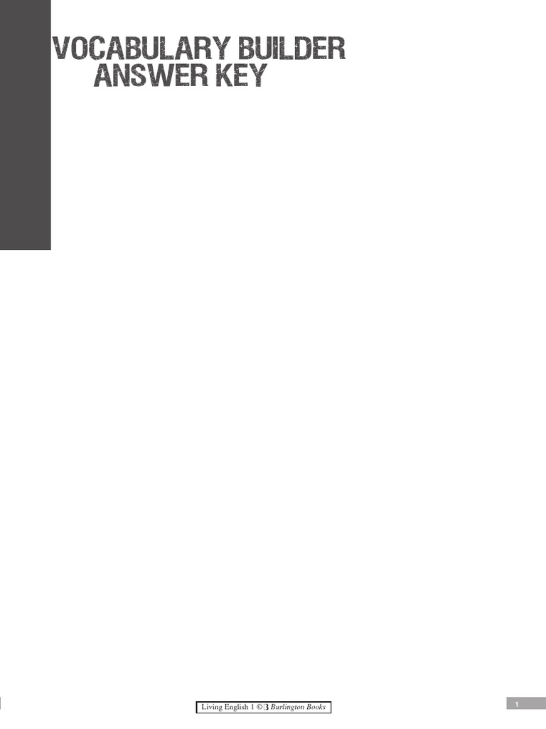 LivingEnglish1 - Vocabulary - Units 1-7 | PDF
