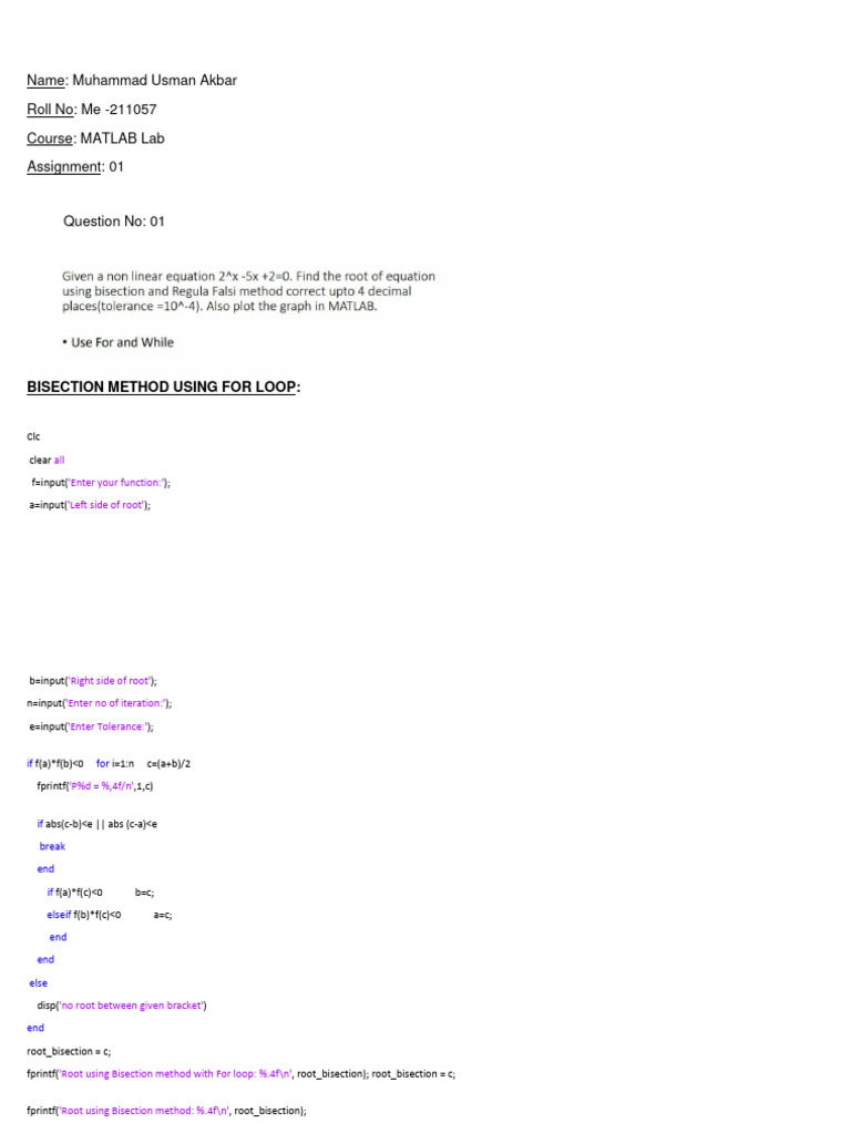 MATLAB Root-Finding Methods | PDF | Theoretical Computer Science | Algorithms And Data Structures