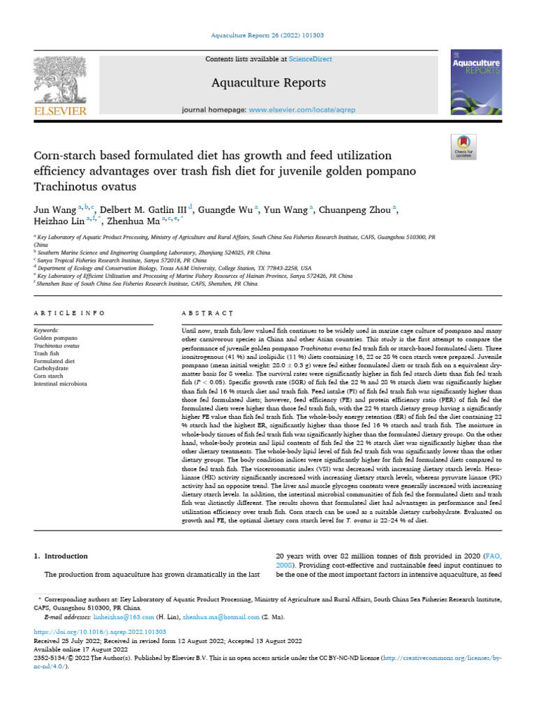 Lated Diet Has Growth and Feed Utilization Efficiency Advantages Over ...