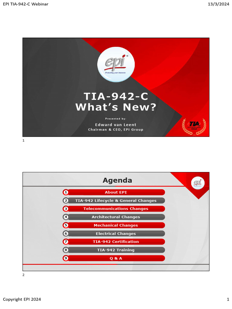 EPI TIA-942-C Webinar Presentation | PDF | Data Center | Fuels