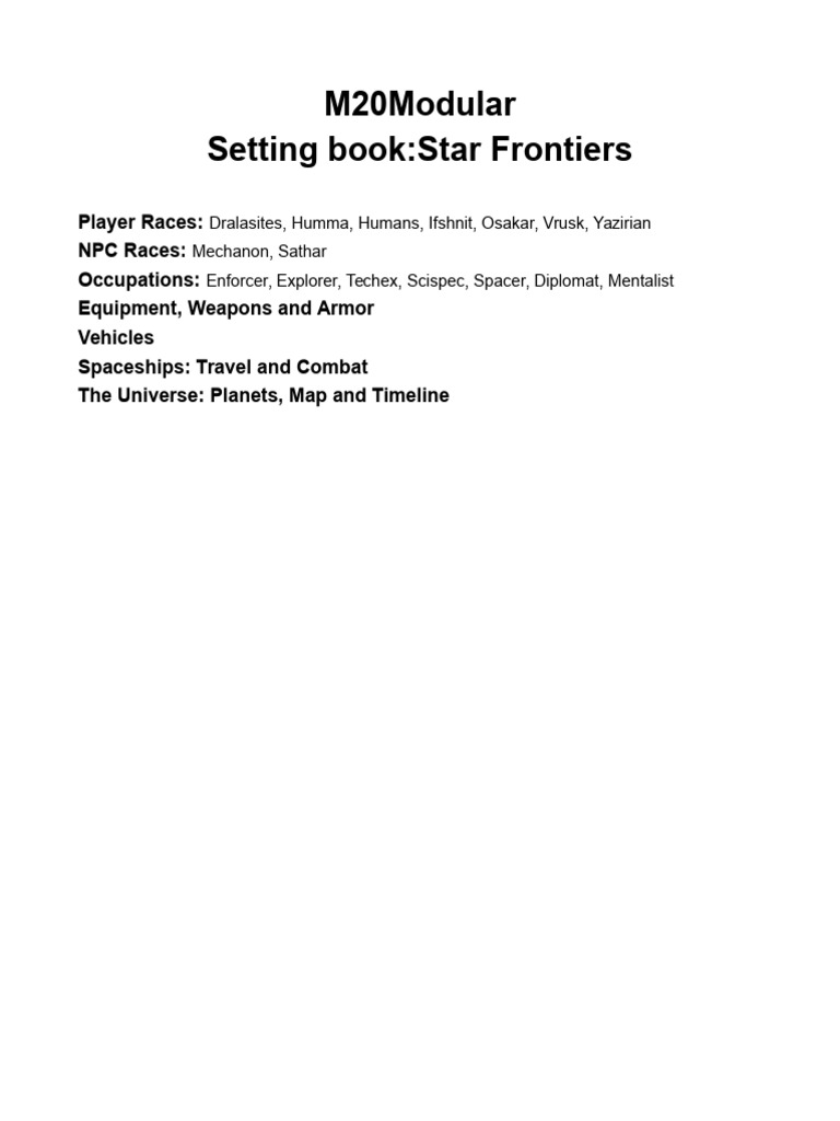 Star Frontiers: Alien Races Guide | PDF | Senses | Human