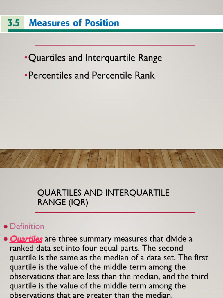 Quartiles and Interquartile Range | PDF | Quartile | Descriptive Statistics