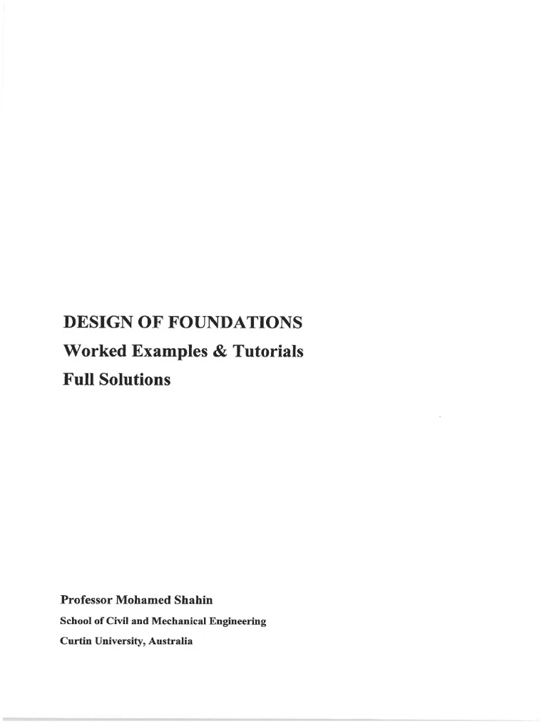 Design of Foundations - Worked Examples & Tutorials | PDF