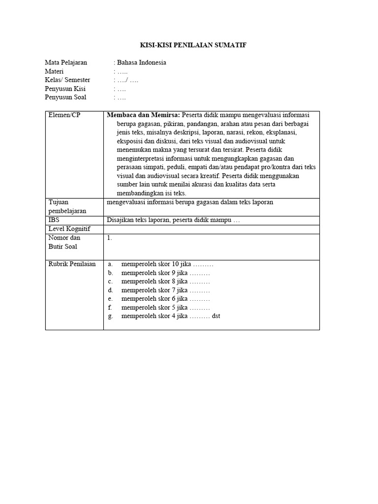 Contoh Kisi BIN | PDF | Karier & Perkembangan