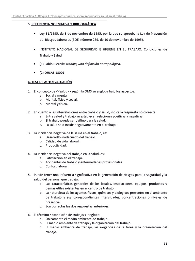 El Trabajo y La Salud Los Riesgos Profesionales. Factores de Riesgo - Cs | Descargar gratis PDF ...