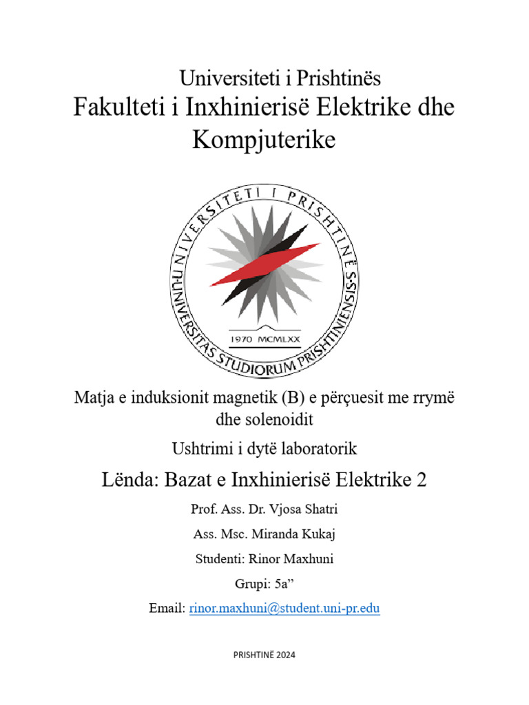 Fakulteti I Inxhinierisë Elektrike Dhe Kompjuterike: Universiteti I Prishtinës | PDF