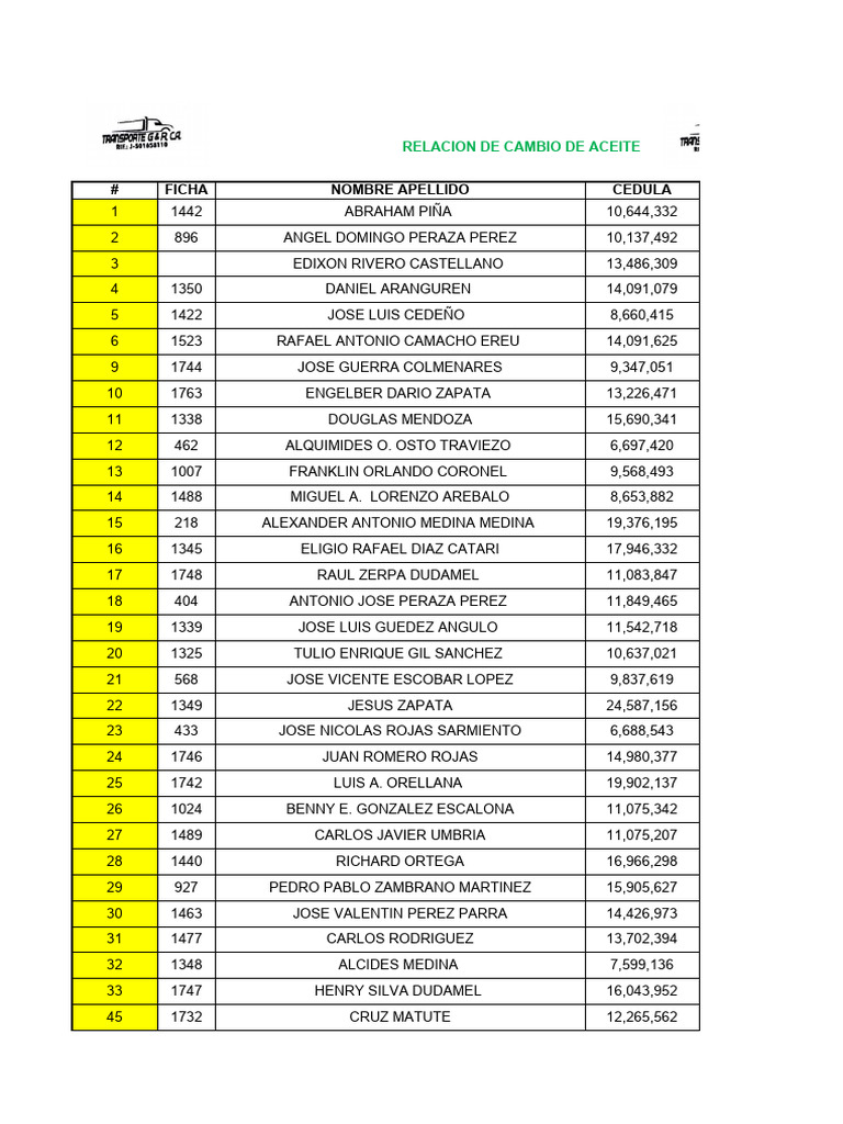 Control de Mantenimiento de Chutos | PDF