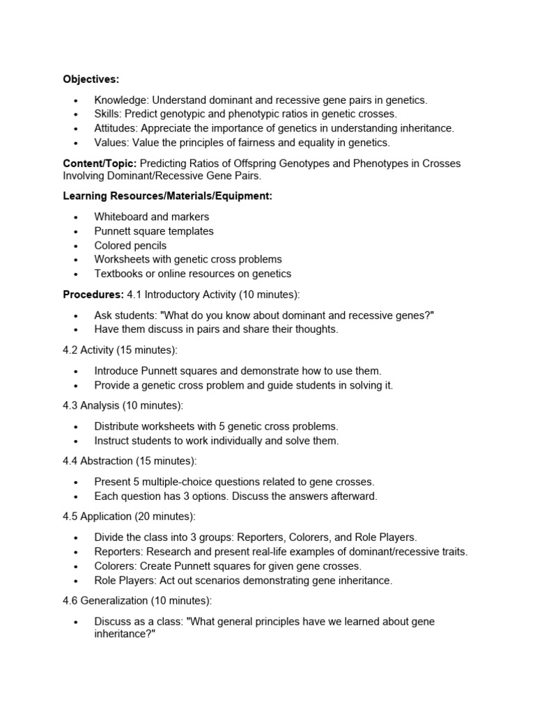 Predicting Offspring Genotypes and Ratios | PDF | Dominance (Genetics ...