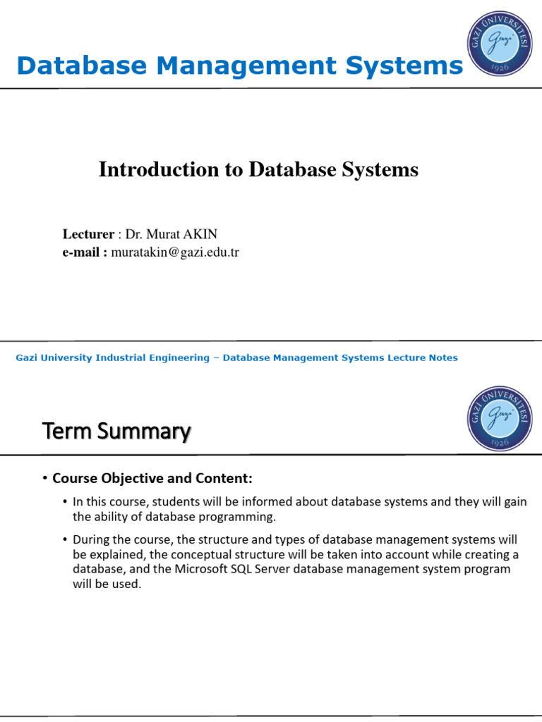 1 - Introduction To Database Systems | PDF | Databases | Relational ...