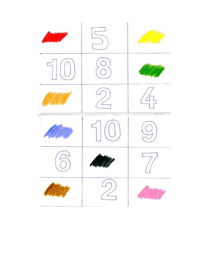 Bingo Colours and Numbers | PDF