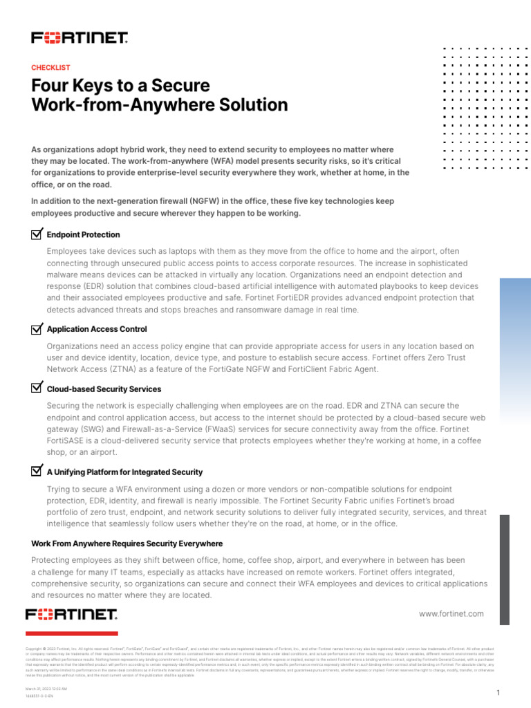 Four Keys To A Secure Work From Anywhere Solution | Download Free PDF ...