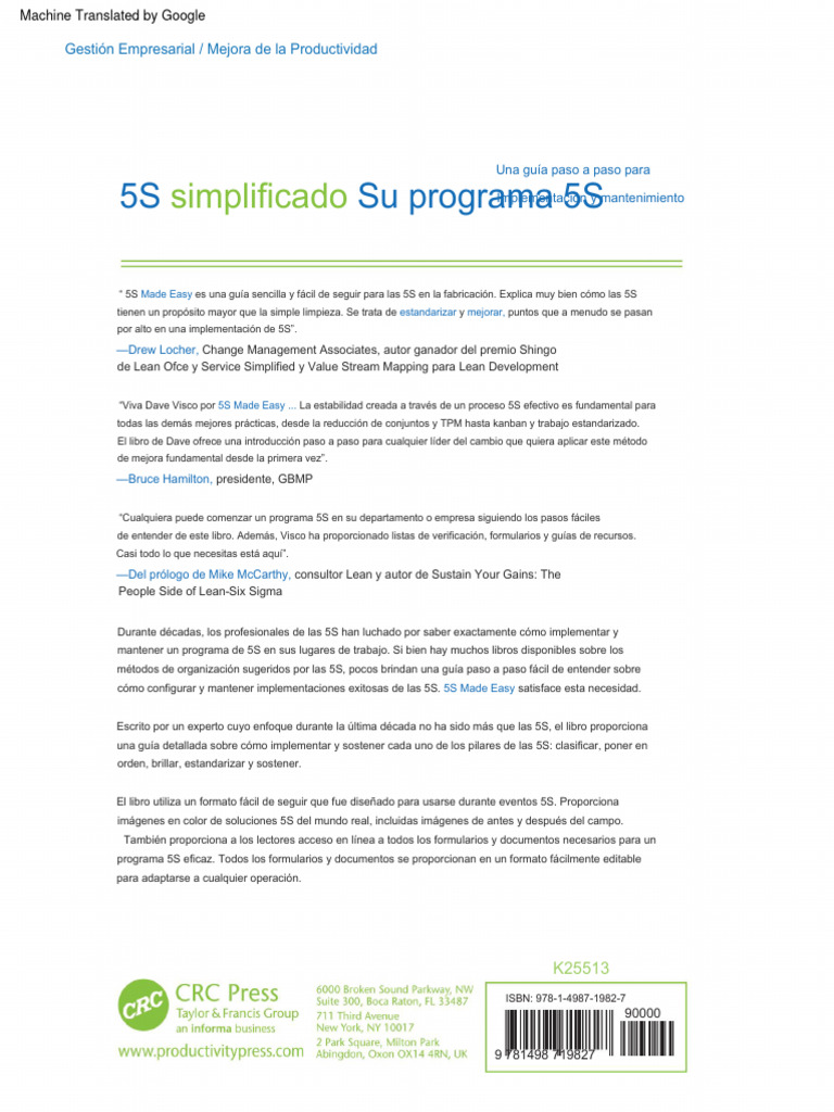 Ilide - Info 5s Made Easy A Step by Step Guide To Implementing and Sustaining Your 5s Progr PR ...